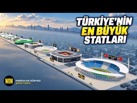 Türkiye’nin En Büyük Stadyumları 🏟️ 25 Stadın 3D Kapasite Karşılaştırması