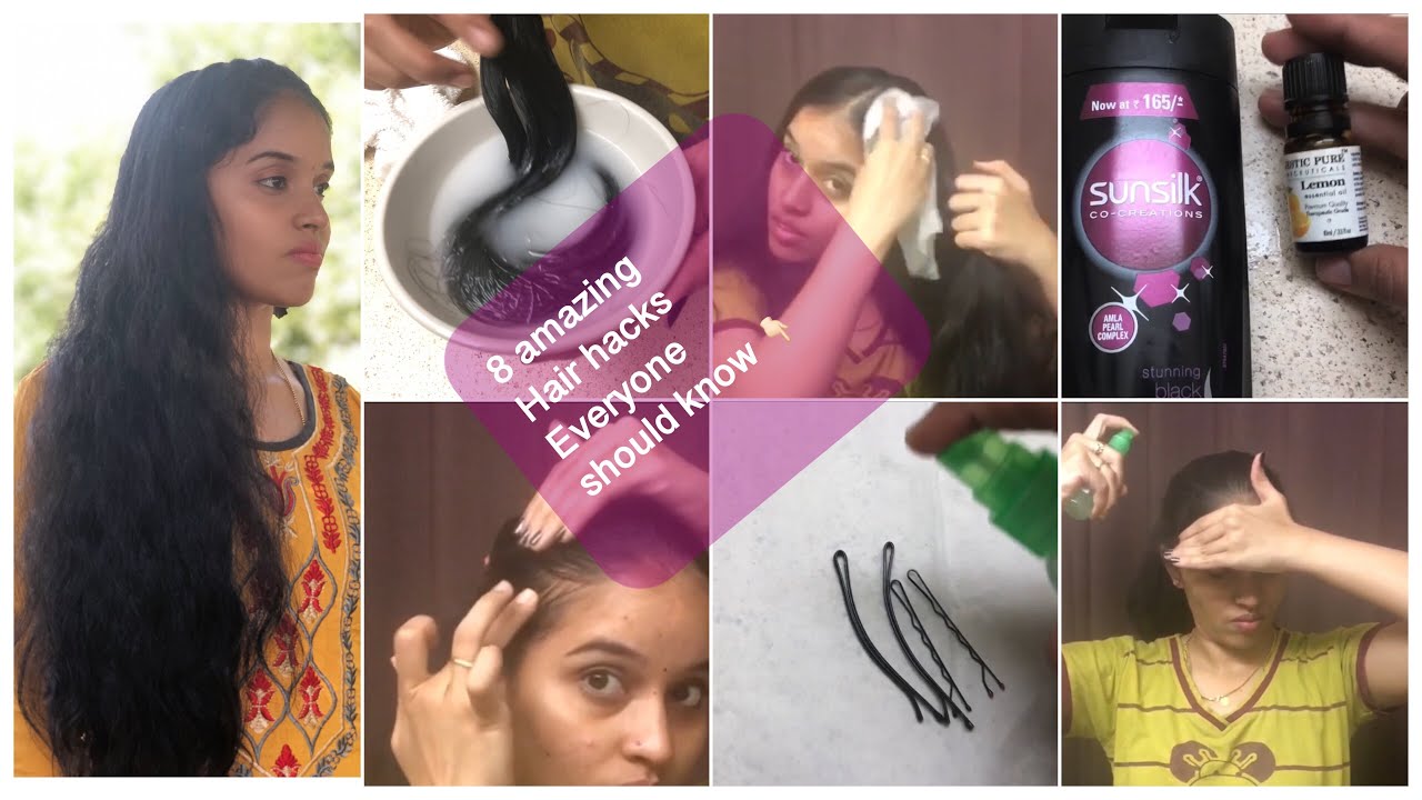 8 Amazing HAIR HACKS every girl should know/TRIED&TESTED HAIR HACKS ...