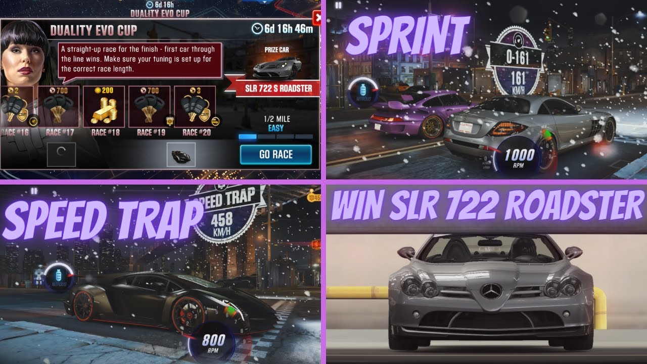 CSR2 | SLR 722 Roadster Evo Cup | Tunes, Times to Beat, Sprint, Speed ...