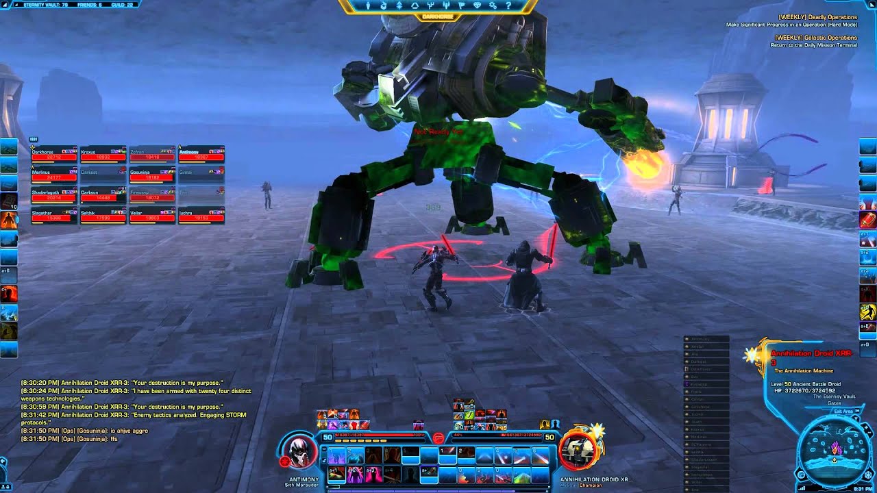 SWTOR - Memories of Xendor - EV Nightmare 16 - Annihilation Droid - YouTube