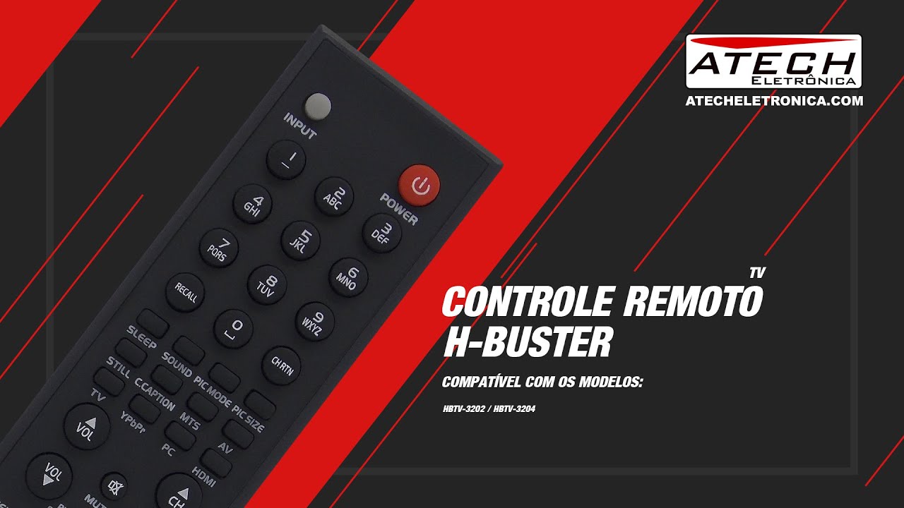 Controle Remoto TV H-Buster HBTV-3204 (780659) - YouTube