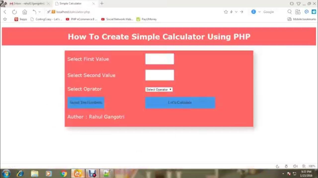 how to make a calculator in php - YouTube