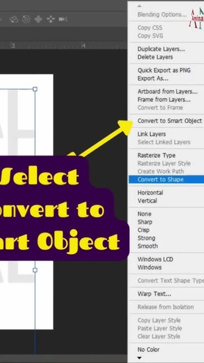 How to Convert Text Layer into Smart Object in Photoshop? #photoshop #shorts #smartobject # ...