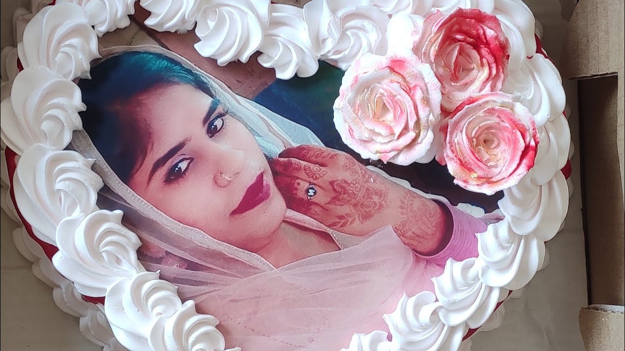 How to Make Heart Shape Photo Cake || Love Cake design by ...