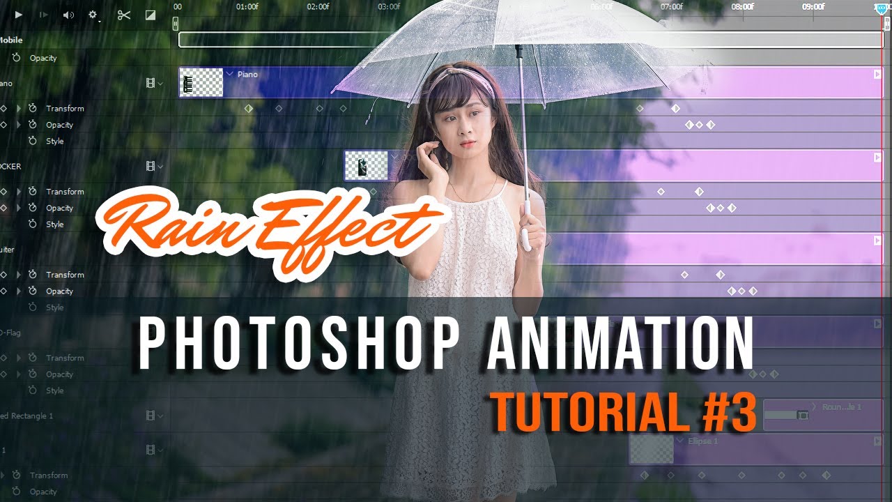 How to Create an Animated Rain Effect Easily in Photoshop Timeline ...