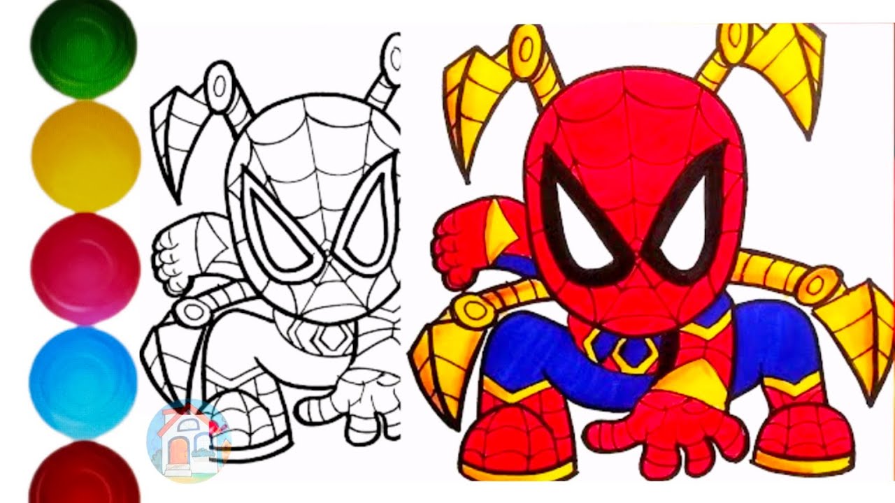 How To Draw the Iron Spider | Spider Man Easy Draw And Color Iron ...