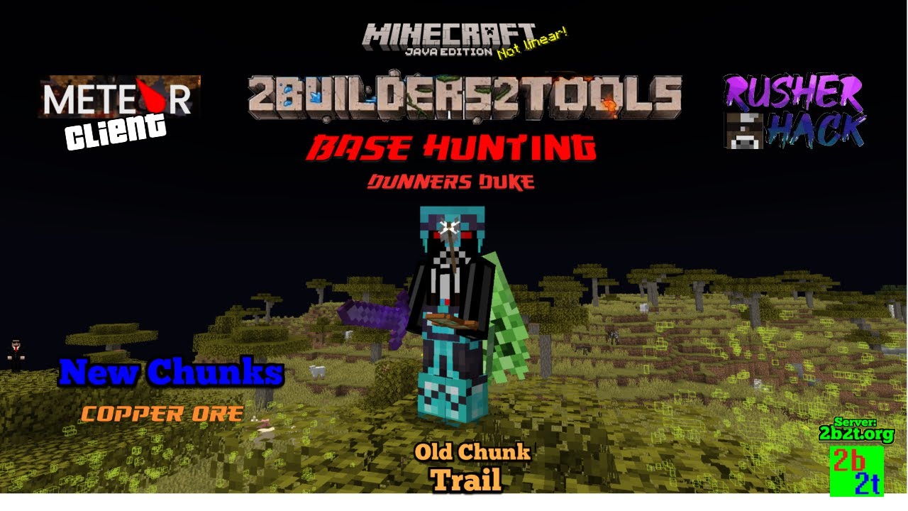 Minecraft Surviving 2b2t Anarchy Server. Trail Hunting for Base, Stash ...