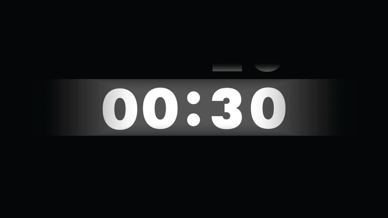 30 Seconds Digital Countdown Timer Without Clock Sound & Background ...