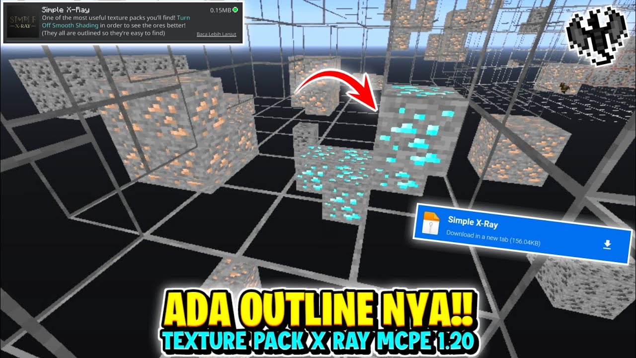 😱BISA DI SERVER!! Texture Pack X Ray Mcpe 1.20 - X Ray Texture Pack ...