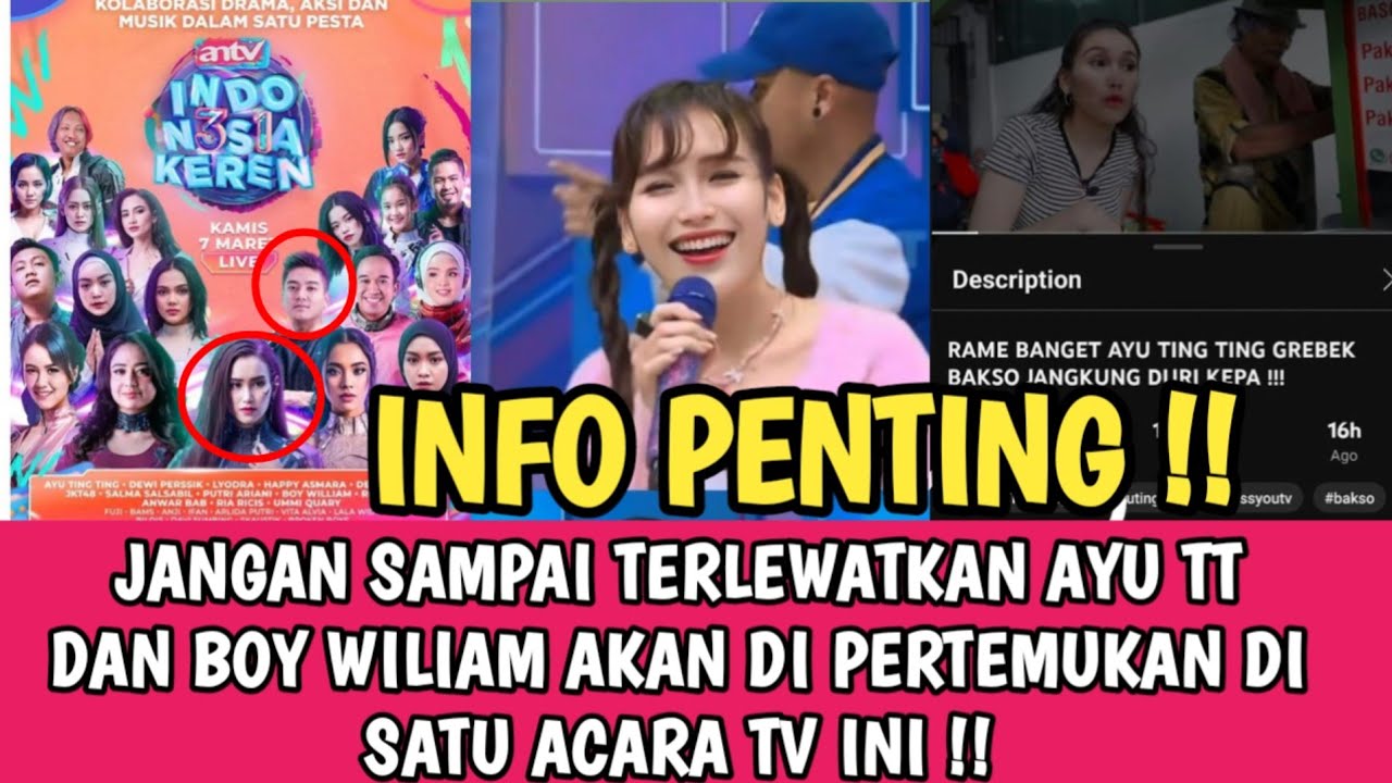 INFO PENTING !! AYU TT DAN BOY WILIAM AKAN DIPERTEMUKAN DI SATU ACARA TV INI.CATAT TANGGALNYA ...