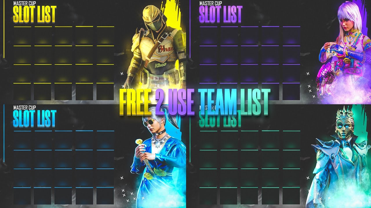 Free 2 Use Pubg Mobile Tournament Team List Template | Master Graphics ...