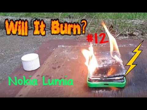 Burning Nokia Lumia phone EXPLODING BATTERY NEAR MISS!! -Will It Burn ...
