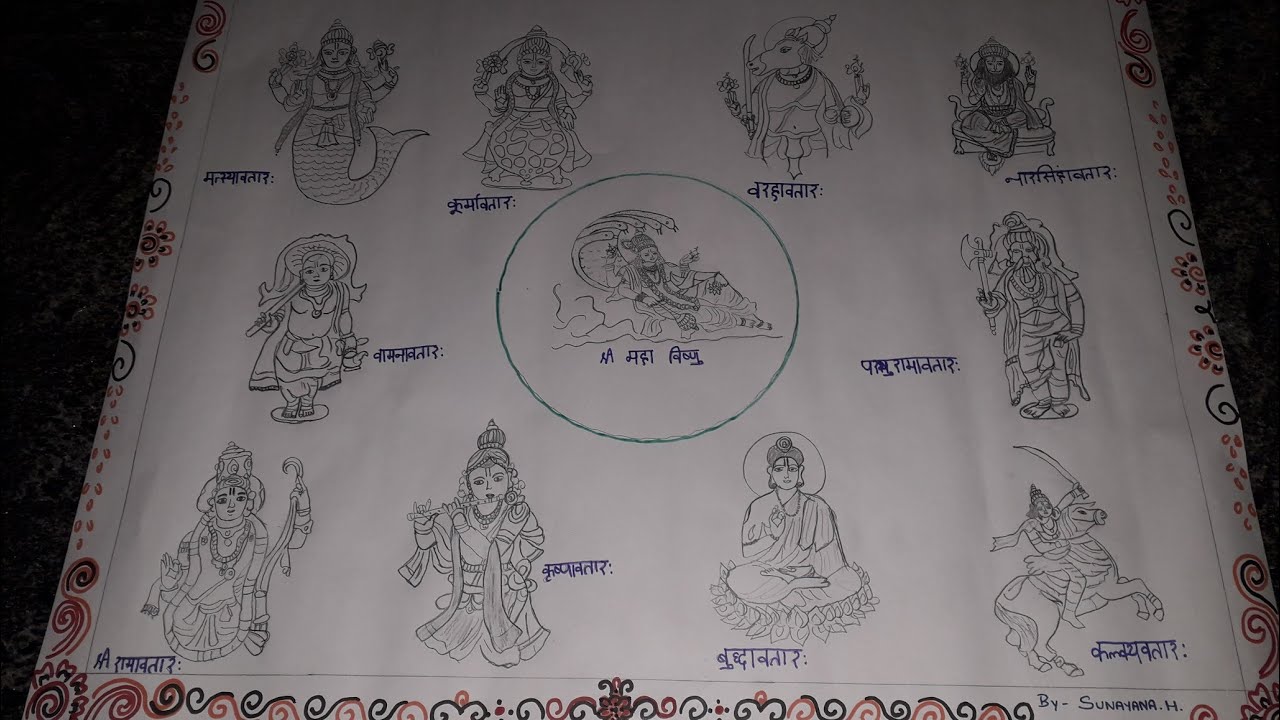 Dashavatara drawing - YouTube