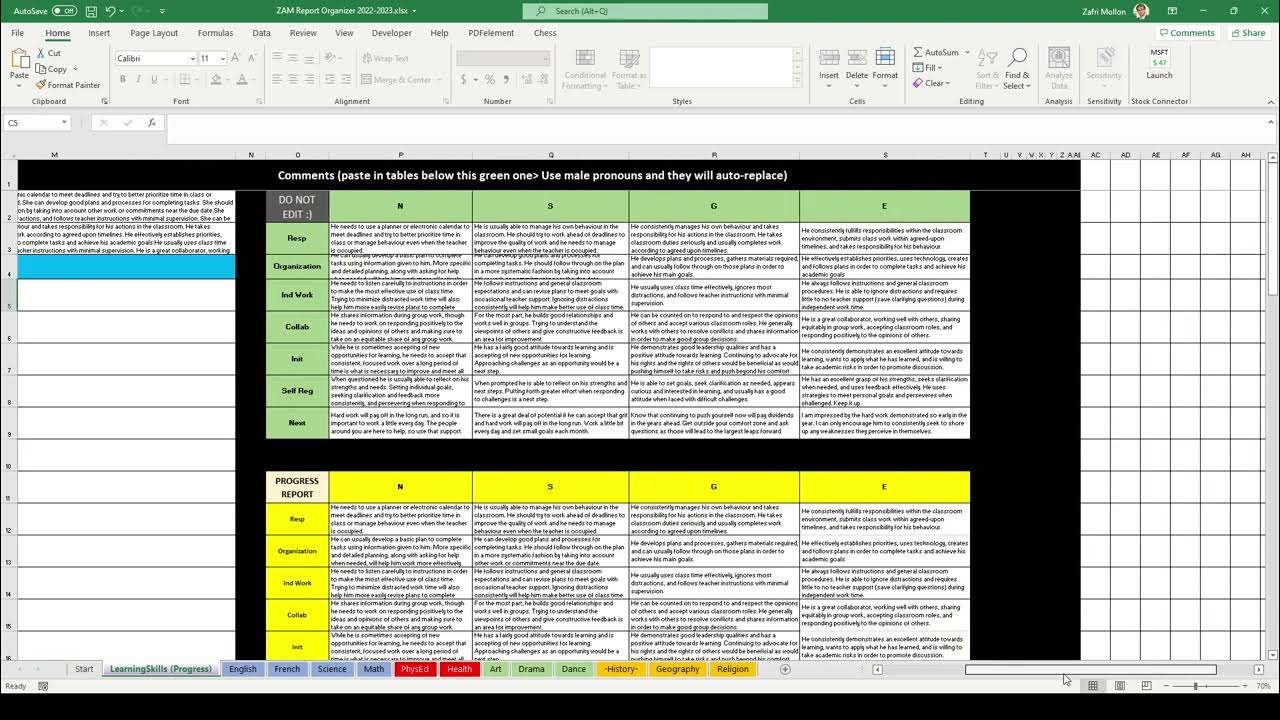 ZAM Report Card Organizer - YouTube