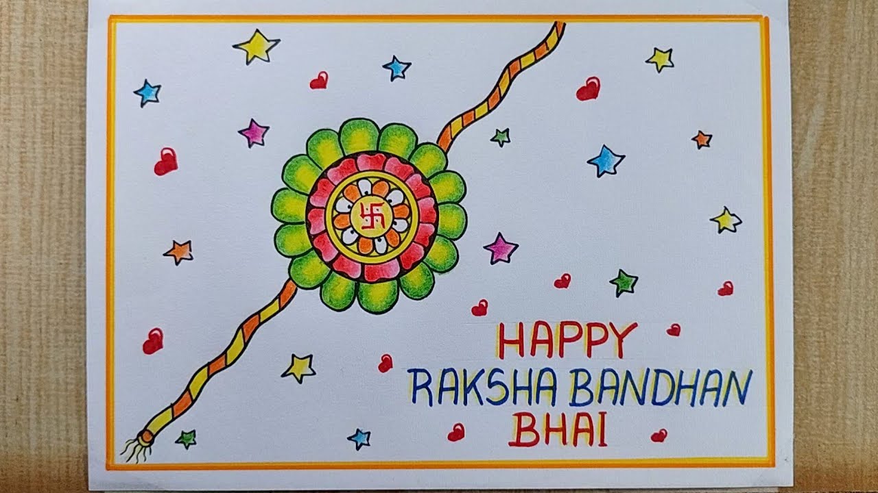 Rakhi drawing easy| Rakshabandhan special Card drawing| How to draw ...