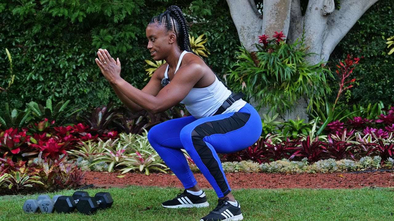 40 min Legs & Core Workout with Dumbbells - YouTube