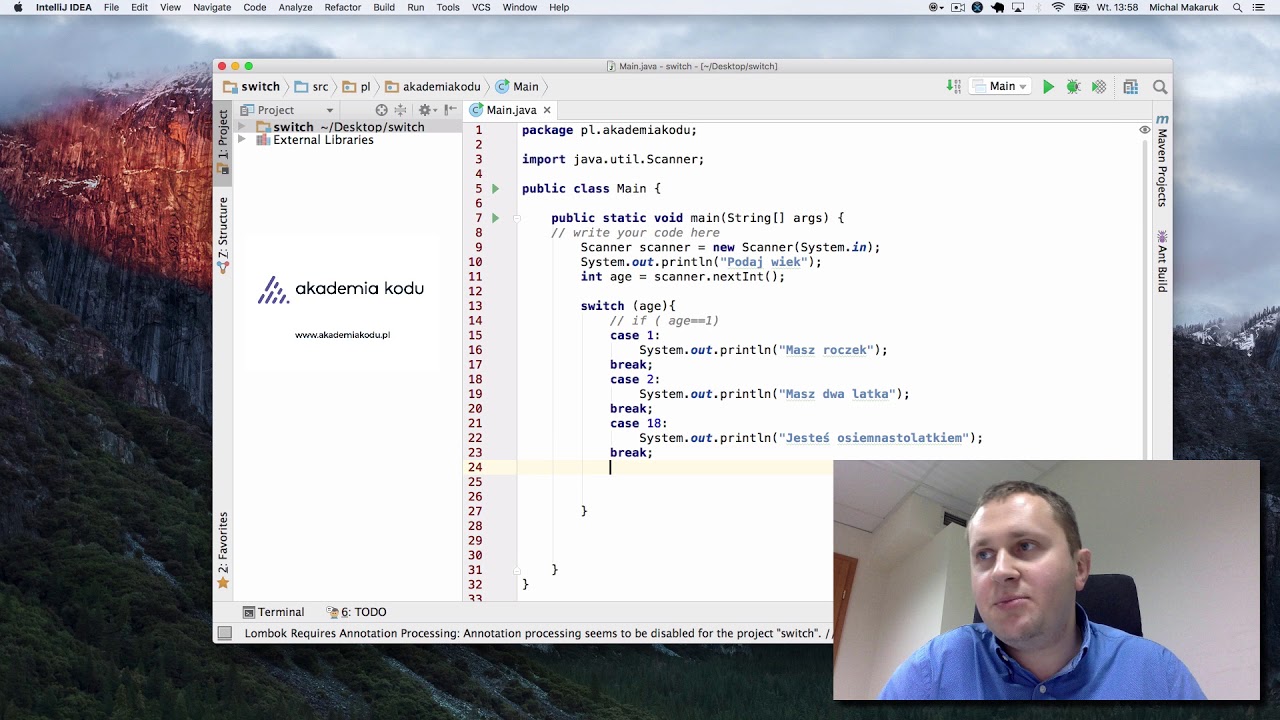 Kurs Java: Switch w Javie - YouTube