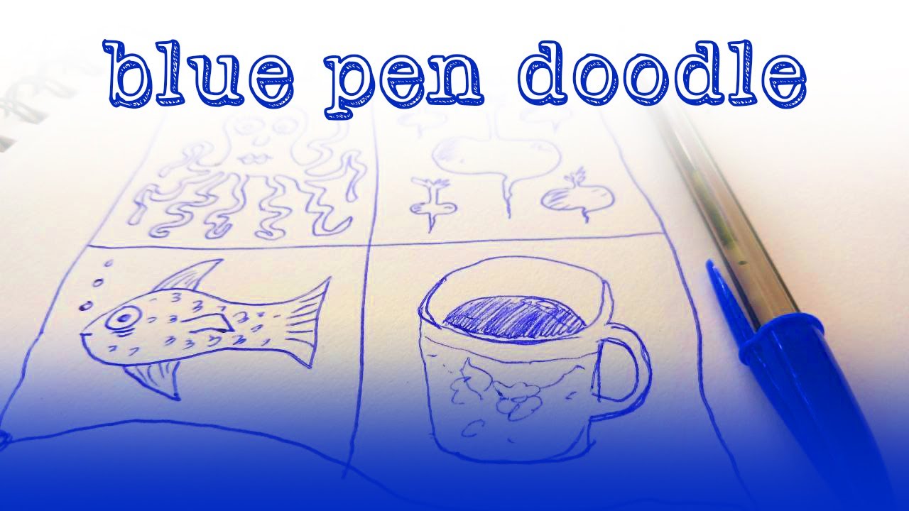 Blue Pen Doodle #ASMR #doodle - YouTube