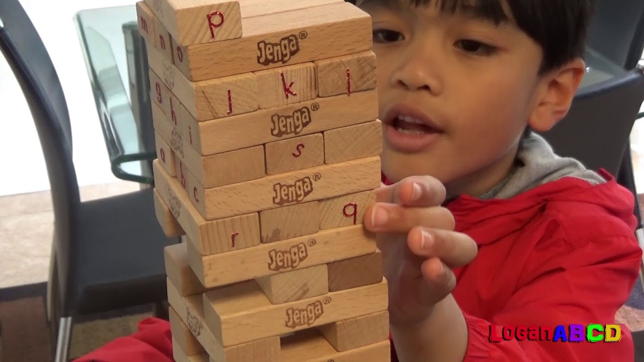 Fun Learning ABC Letter Alphabets Playing with Jenga - YouTube