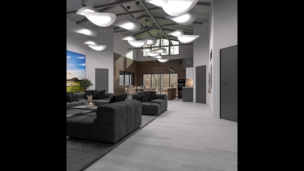 lounge area in the office modeling and animation and animation - YouTube