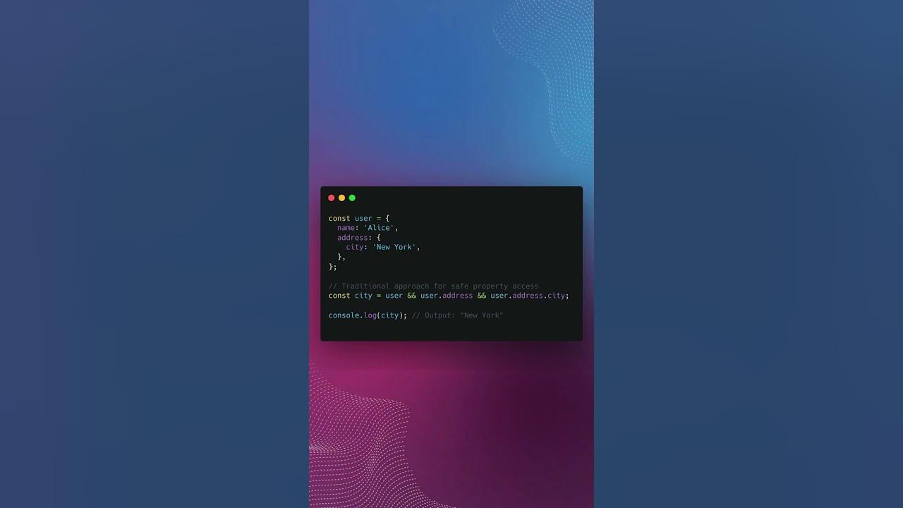 Javascript Shortcuts Optional Chaining For Safe Property Access Youtube