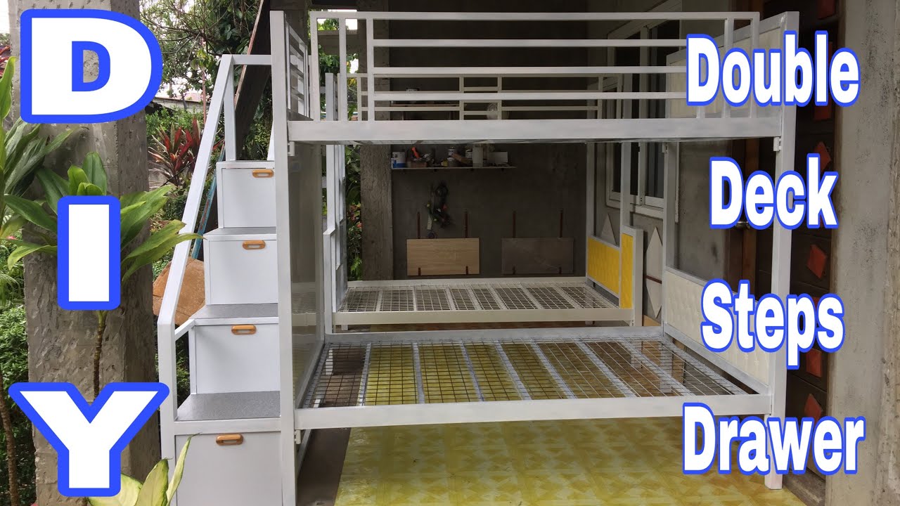 Double deck with steps drawer | Stair case storage - YouTube