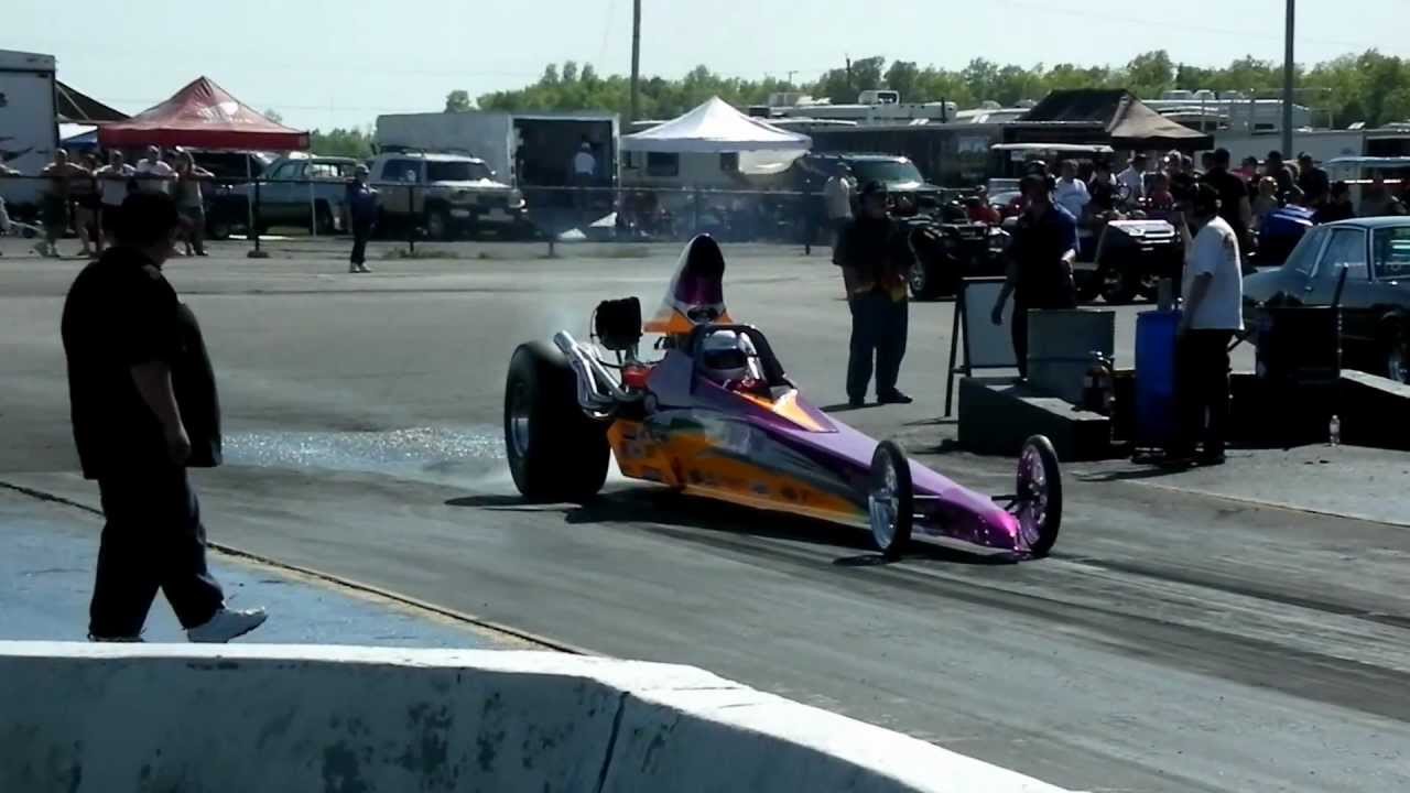 Pro/comp Dragster Burnout at Drag Strip - YouTube