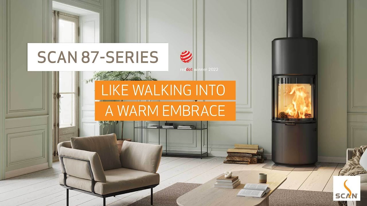 Fireplace with award winning danish design - Scan 87 - YouTube