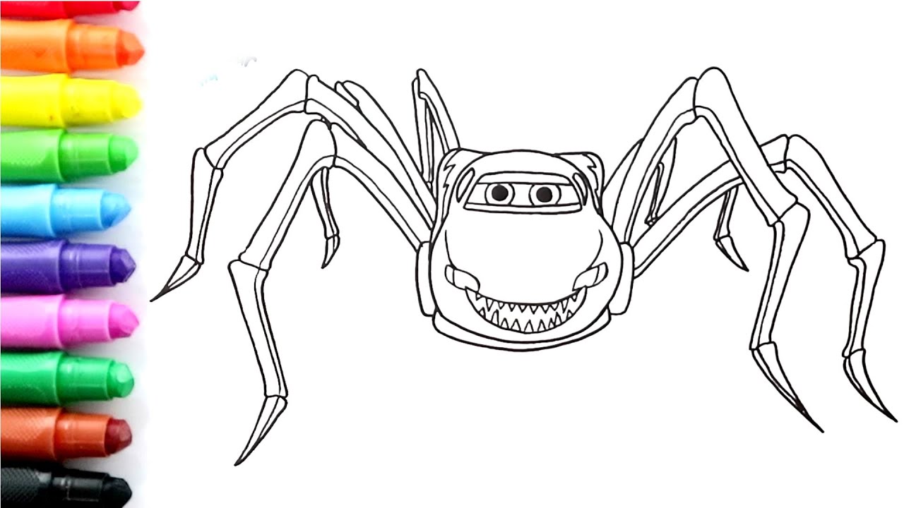 How To Draw LIGHTNING McQUEEN SPIDER EATER Easy | Step by Step - YouTube