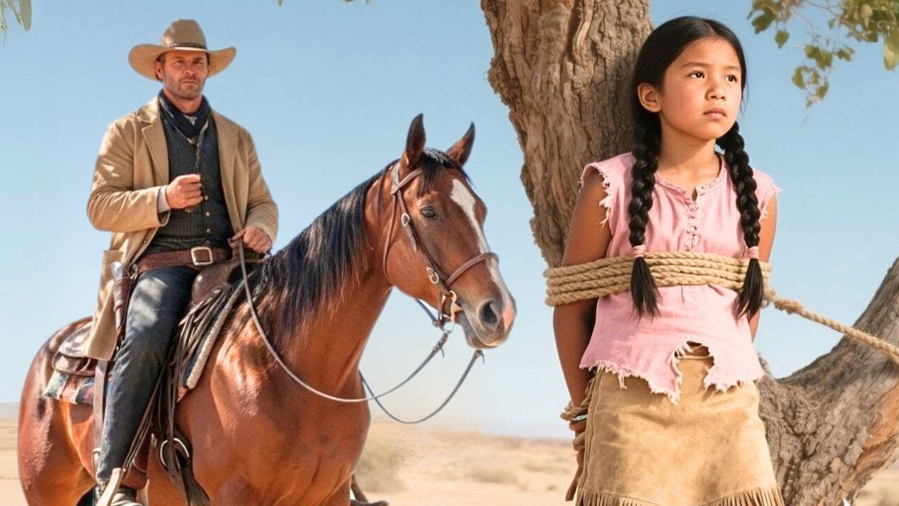 Pistolero encuentra a una niña apache atada a un árbol con un cartel ...