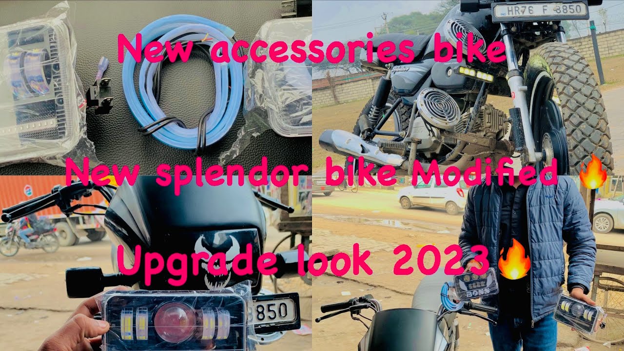 Bike Accessories New Splendor Bike New Modified Upgrade look 2023 - YouTube
