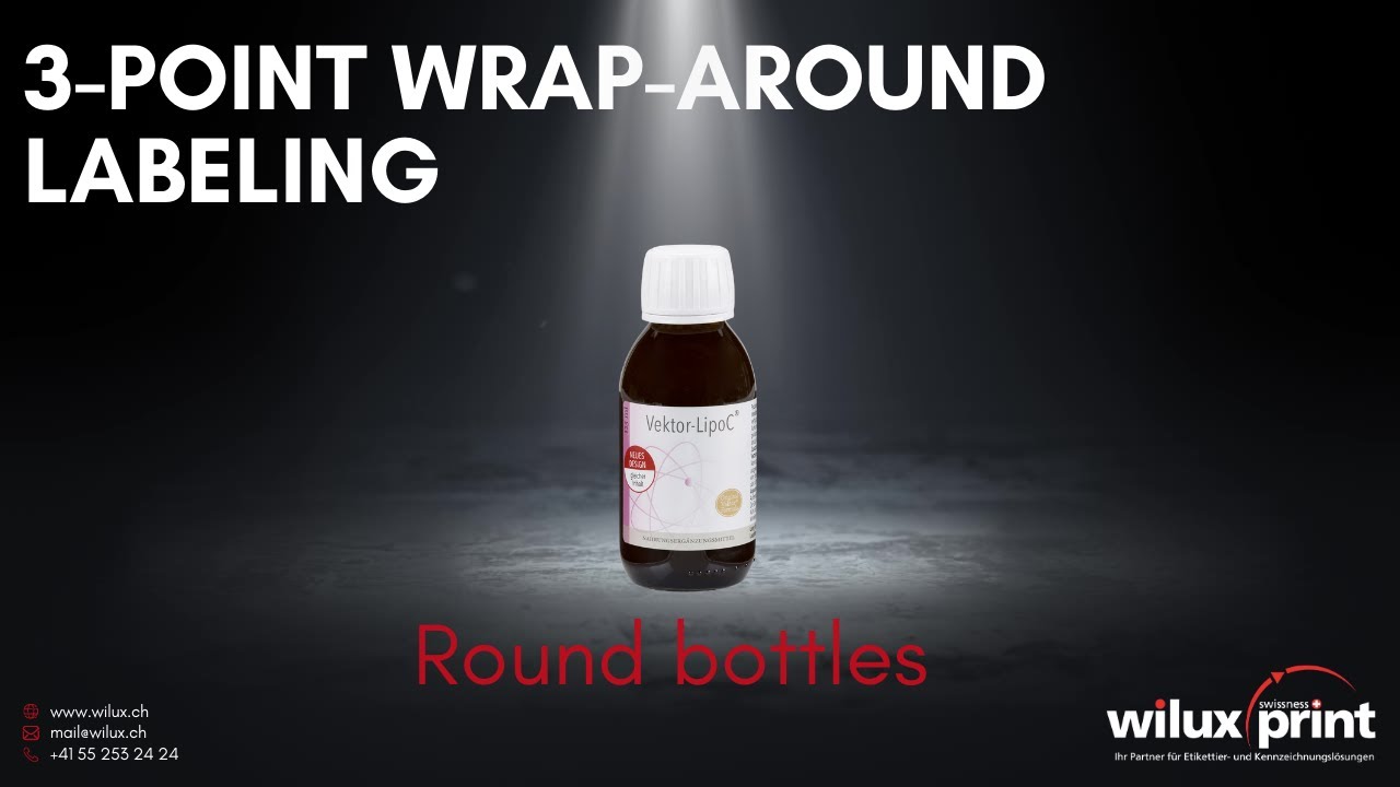 3-Point Wrap-Around Labeling of Round Bottles | WILUX PRINT Labeling ...