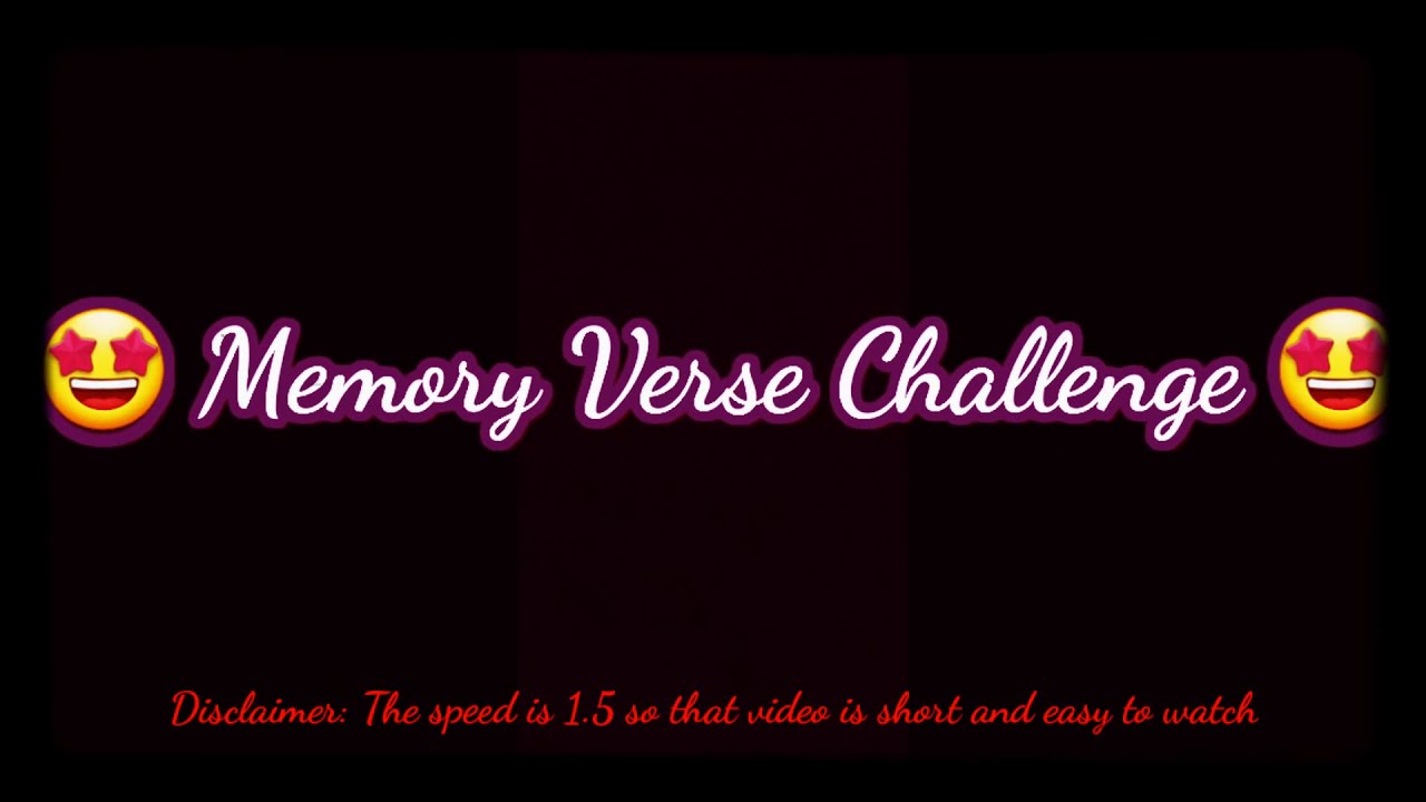 Memory Verse Challenge - YouTube