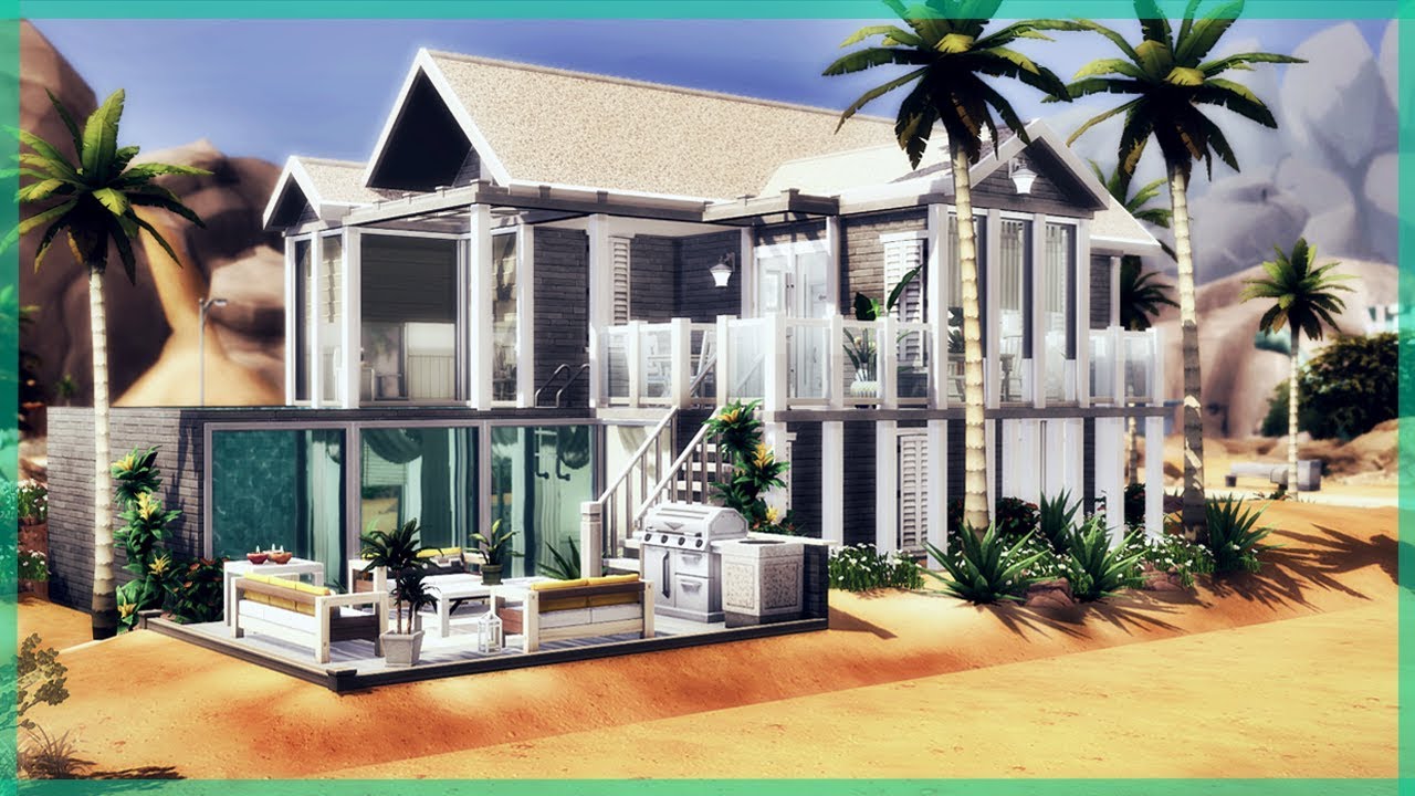 Beachy Oasis 🏝️☀️ The Sims 4 Speed Build - YouTube