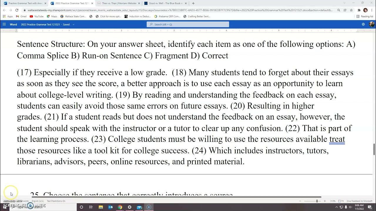 Grammar Practice Test: Sentence Structure - YouTube