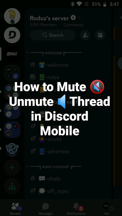 How to Mute 🔇 Unmute🔈Thread in Discord Mobile #roduz #discord #mute #unmute #thread #howto #how ...