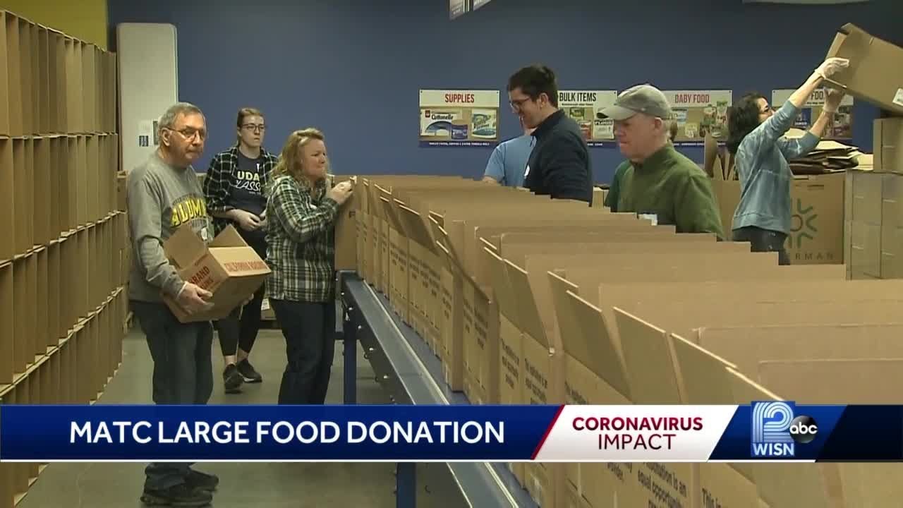 MATC donates food to Hunger Task Force - YouTube