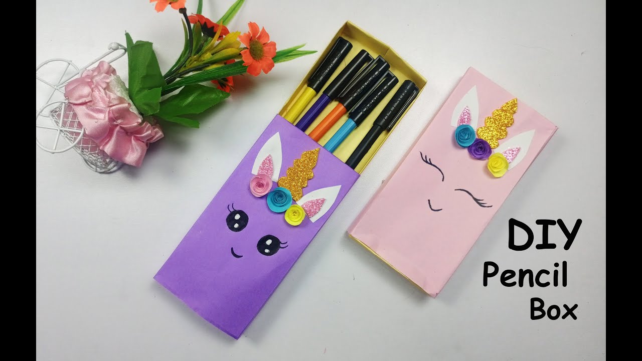 How to Make a Paper Pencil Box | Easy Origami Pencil Box | DIY Paper ...