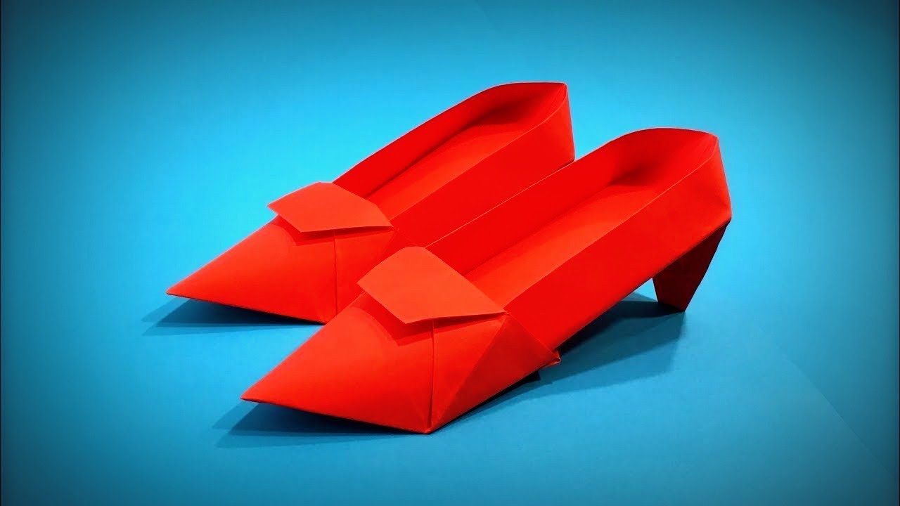 Origami Shoes | How to Make a Paper Heel Shoes DIY - Easy Origami ART ...