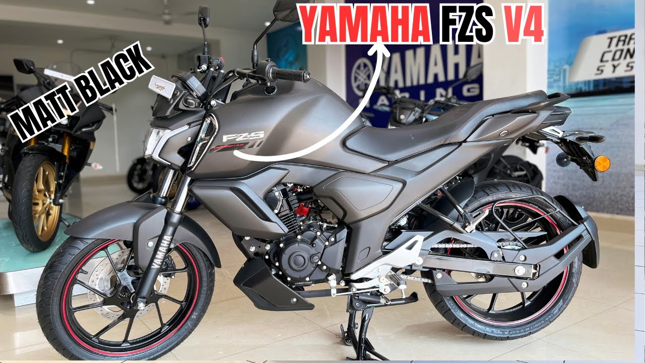 New Yamaha FZS V4 Matt Black Color In Depth Of Review | Features ...