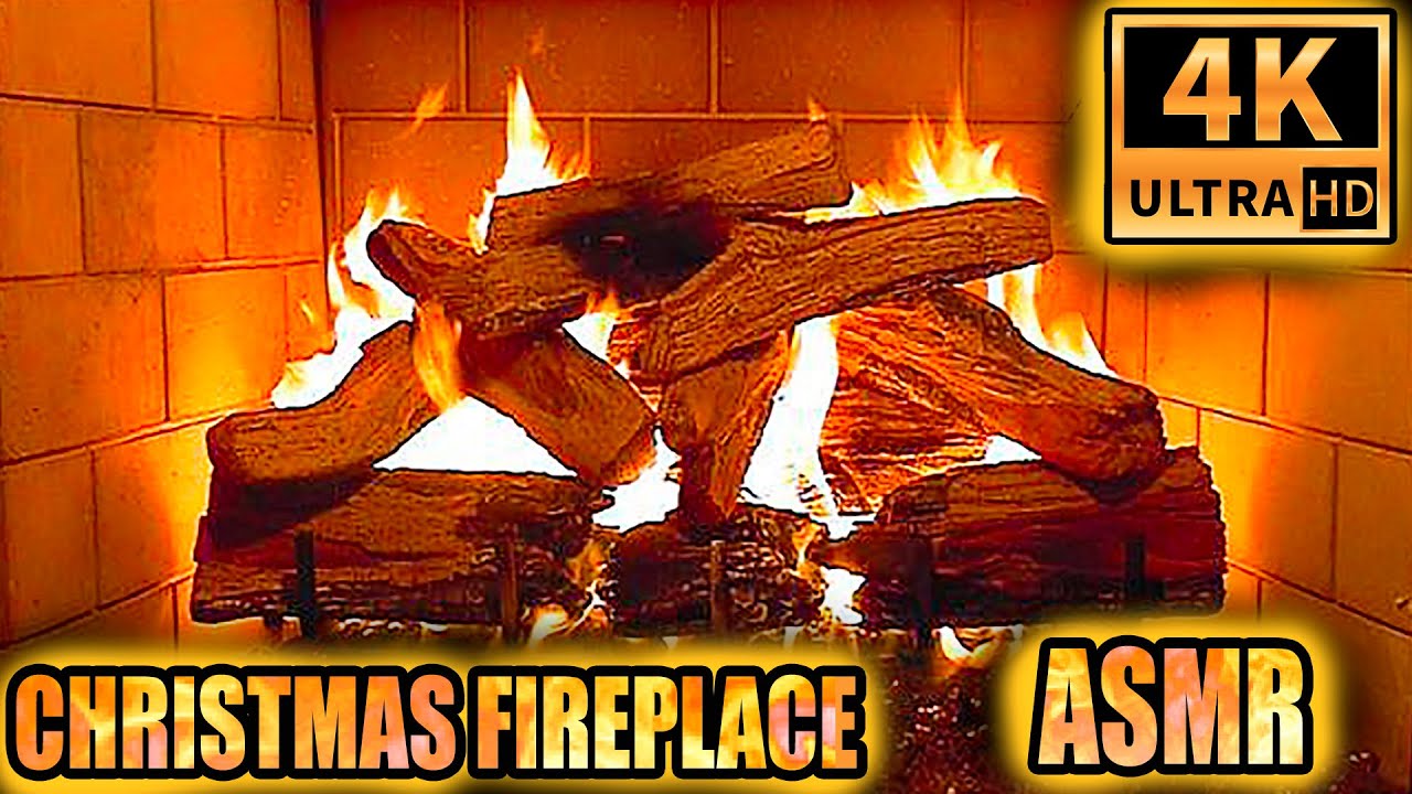 The best ASMR burning fireplace | 10 HOURS | With crackling sounds of ...