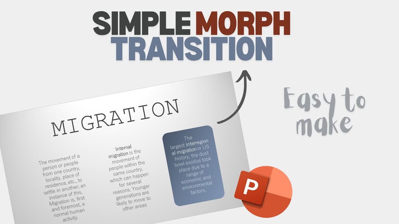 SIMPLE MORPH TRANSITION IN POWER POINT - YouTube