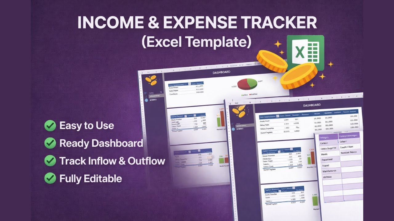 Excel Income and Expense Tracker | Budget Spreadsheet - YouTube