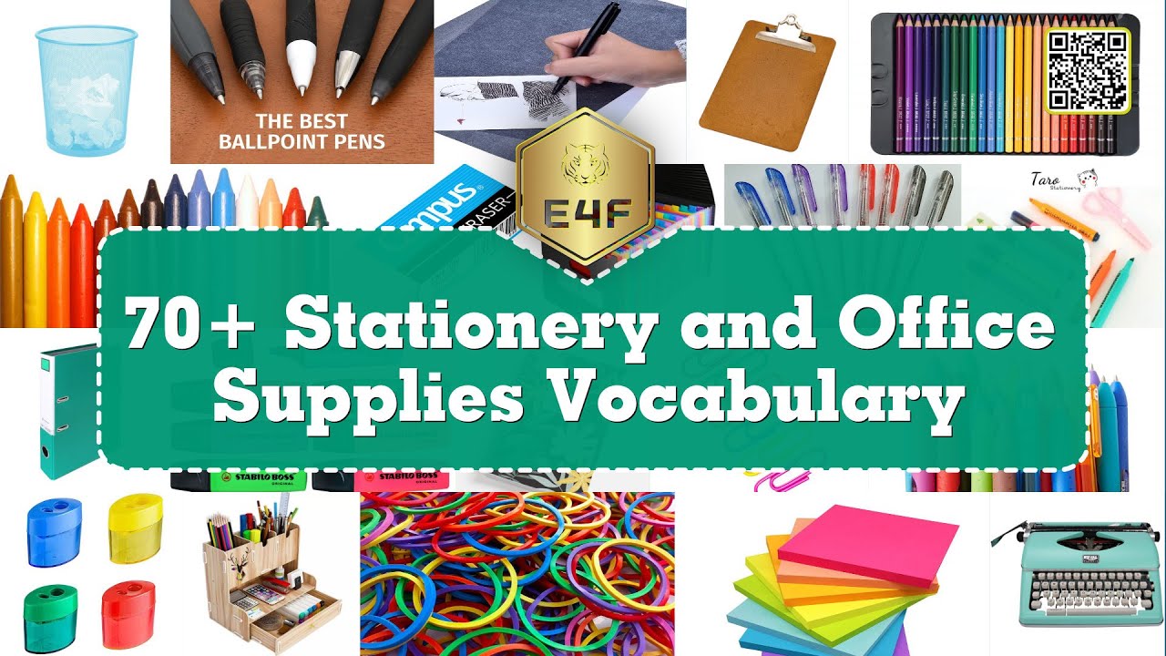 70+ Stationery and Office Supplies Vocabulary in English - YouTube