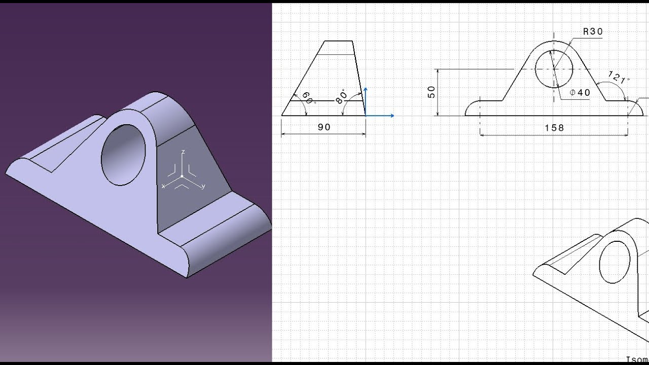 catia training part design & drafting 35 - YouTube