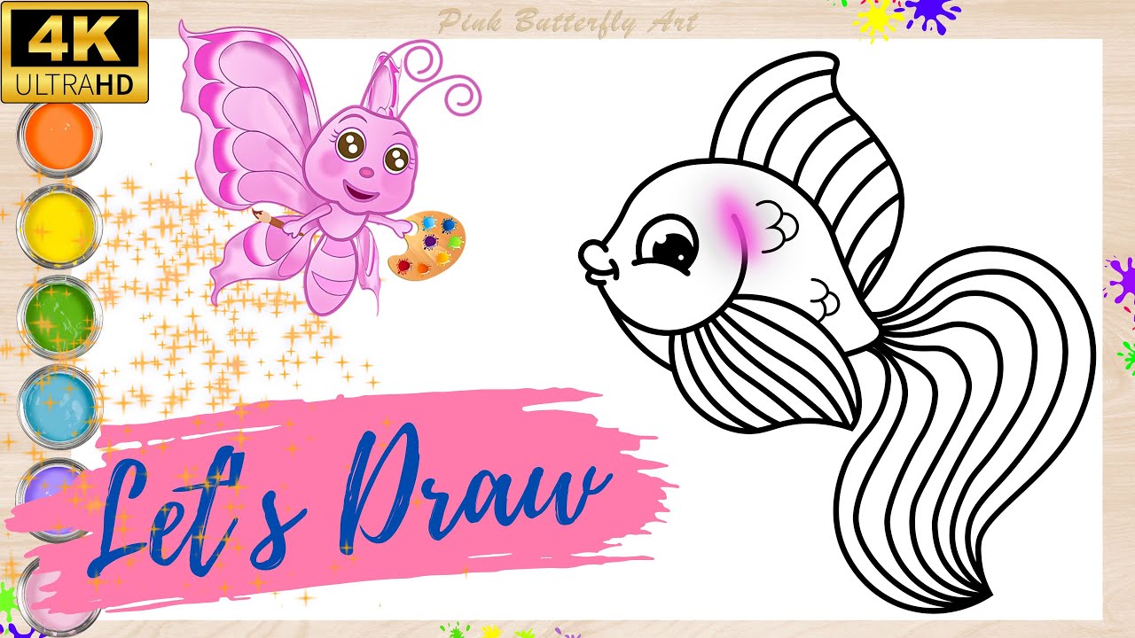 Long Tail Fish Drawing and Coloring Animations for Kids Toddlers ...