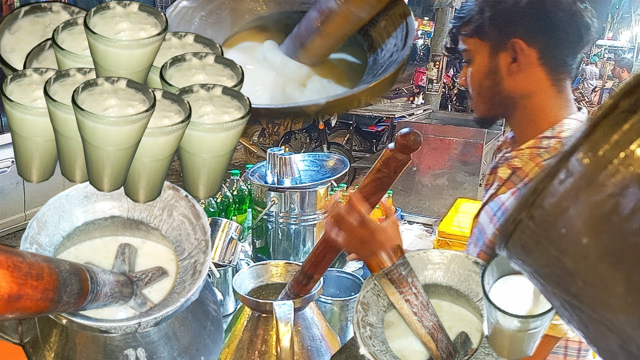 Curd Lassi Making, Summer Street Drink Fastest Lassi Maker, Famous ...