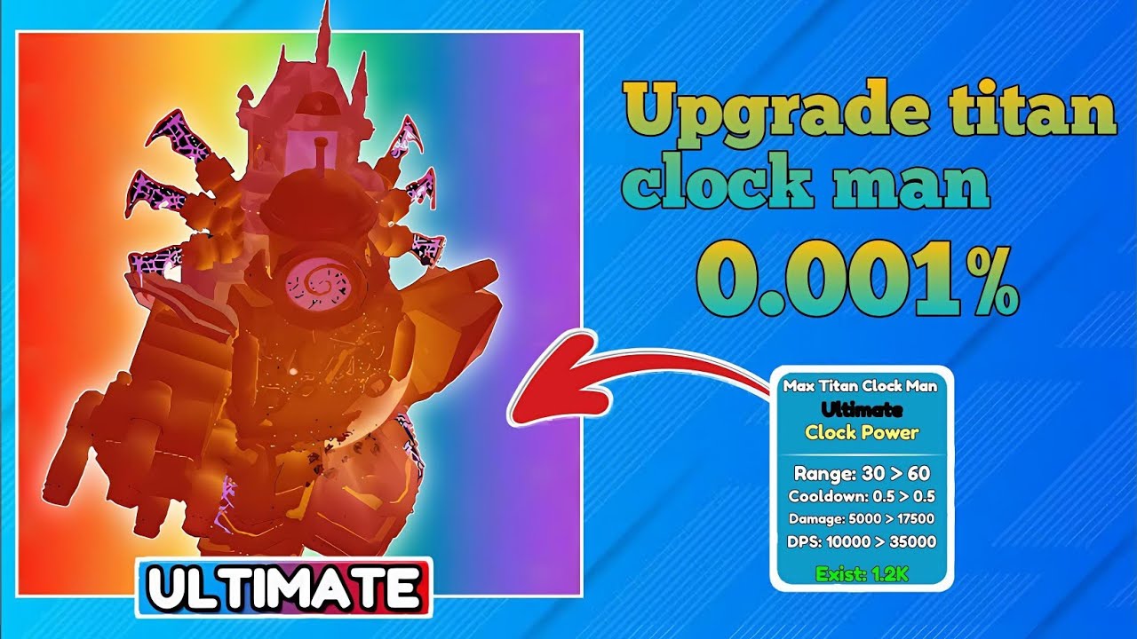 I get upgrade titan clock man in bathroom defense 2 | Roblox 🔥 - YouTube