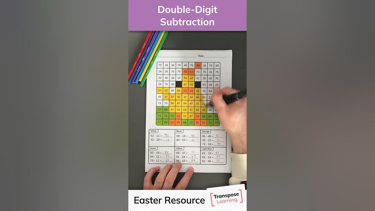 Easter Double-Digit Subtraction Mystery Pictures!🐥 - YouTube