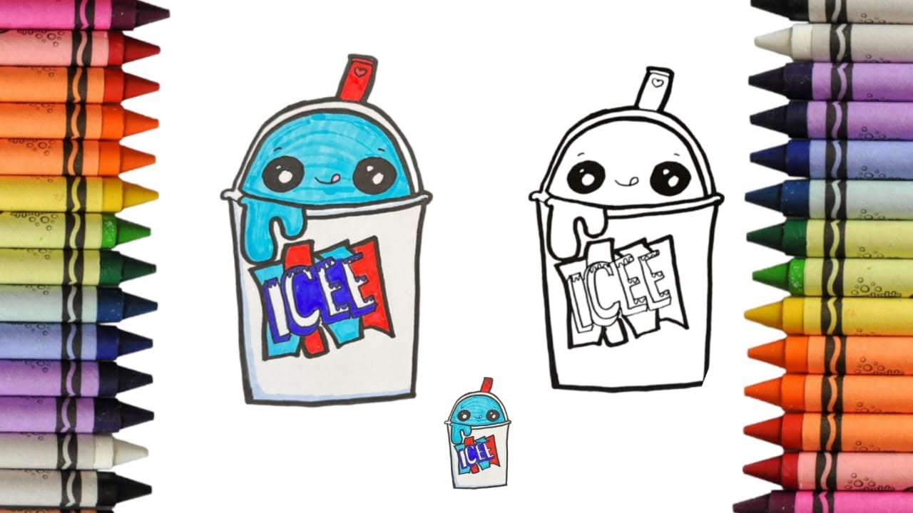 How to Draw a ICEE DRINK | Easy drawing Step by Step | Colouring and ...